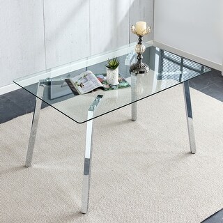 Modern Minimalist Rectangular Glass Dining Table - Bed Bath & Beyond ...