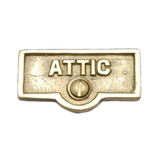 Lacquered Brass ATTIC Name Signs Labels Switch Plate Tags Renovators ...
