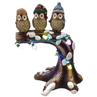 Design House 319715 10-5/8" Tall Owls on a Tree Branch Decoration with ...