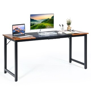 63 Inch Modern Splice Computer Desk with Heavy Duty Steel Frame - Bed ...