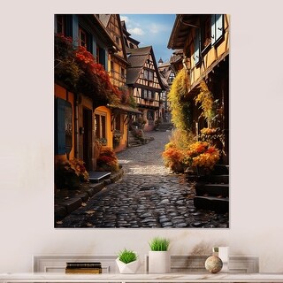 Designart "French Medieval Village In Alsace III" France Metal Wall ...