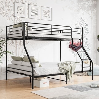 Twin-Over-Full Metal Bunk Bed,Safety Guard Rails,Noise Free - Bed Bath ...