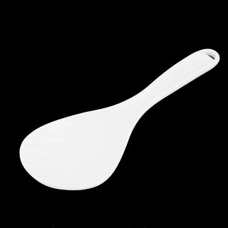20cm Length White Plastic Reusable Rice Scoop Spoon Stripe Paddle - On ...