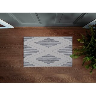 MILO BLUE with Rubberized non-slip Backing Indoor|Outdoor Mat By Kavka ...
