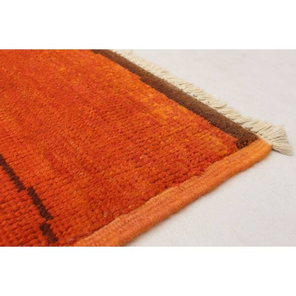 ECARPETGALLERY Hand-knotted Tangier Orange Wool Rug - 8'10 x 11'7 - On ...