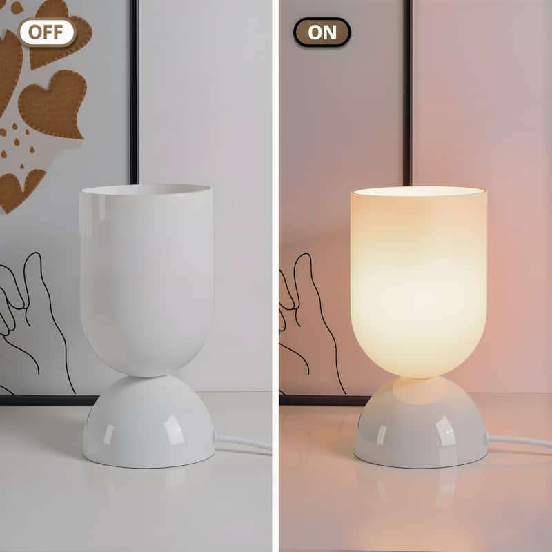 9 in. Modern Glass Small Table Lamp with E12 Base (Bulb not included ...