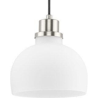 Garris Collection One-Light Brushed Nickel Etched Opal Glass ...