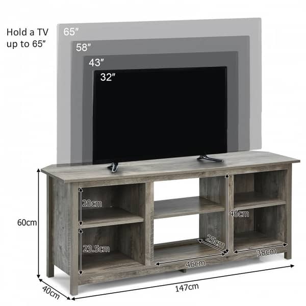2-Tier Entertainment Media Console Center- - 58" x 16" x 24" (L x W x H ...