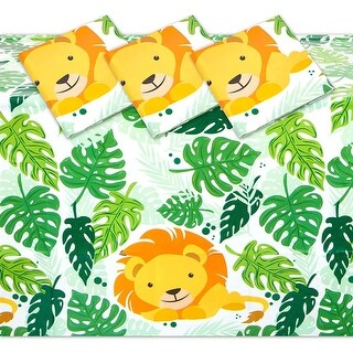 Blue Panda Plastic Lion Tablecloth for Safari Birthday Party ...