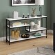 Mathis 55" Wide Rectangular Console Table with Faux Marble Top - Bed ...