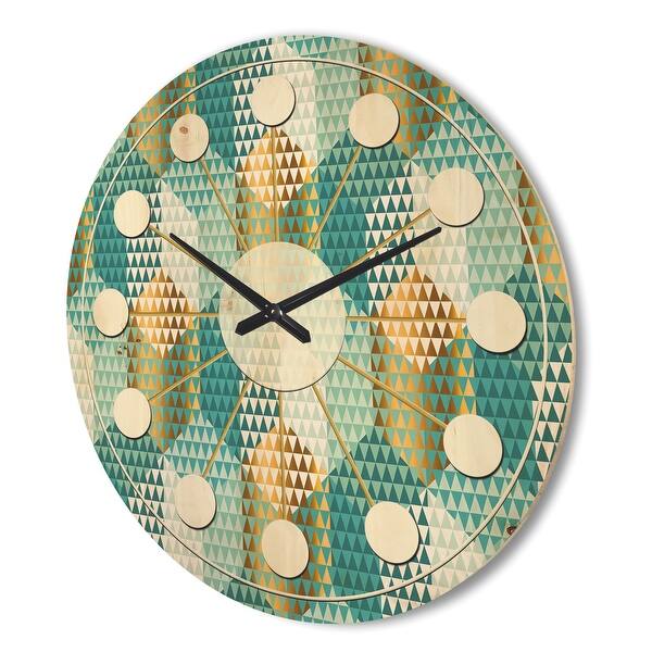 Designart 'Retro Hexagon Pattern VIII' Mid-Century Modern Wood Wall ...