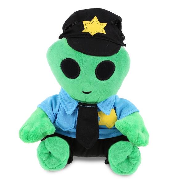 DolliBu Green Alien Police Officer Plush Toy with Uniform and Cap - 6 ...