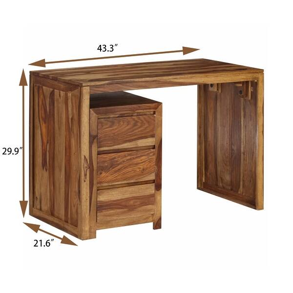 Writing Table Solid Sheesham Wood Computer Desk - Bed Bath & Beyond ...