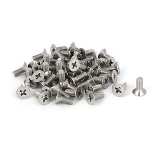 50 Pcs M4x10mm 316 Stainless Steel Flat Head Phillips Machine Screws ...