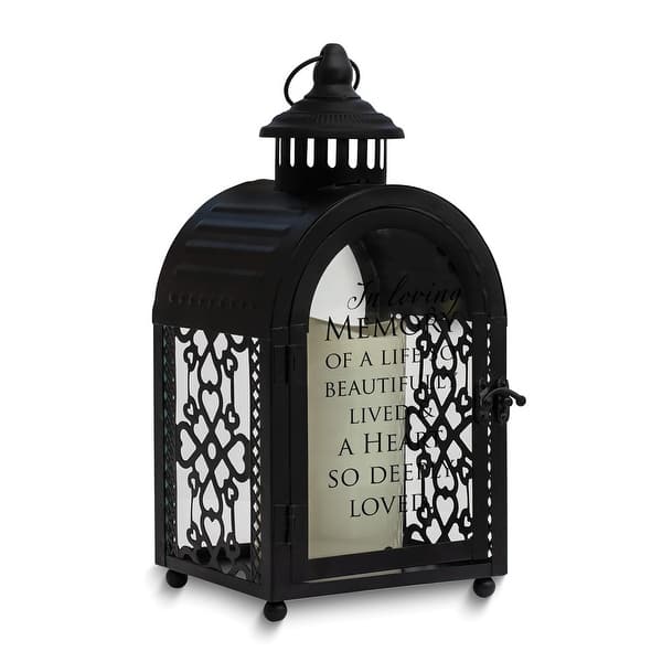 Curata In Loving Memory Memorial Sentiment Led Candle Black Filigree ...