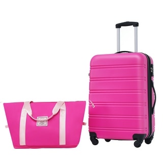 Pink Hard Luggage Sets 24" + Bag Lightweight Suitcase with TSA Lock ...
