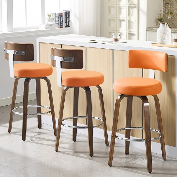 Upholstered Wood Swivel Bar Counter Stools Set of 3 On Sale Bed Bath Beyond 39127775