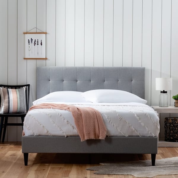 Brookside Mary Upholstered Platform Bed Frame with Square Tufting - Bed ...