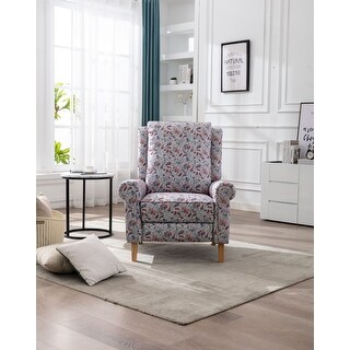 Unique Floral Pattern Push-back Reclining Sofa Recliner, Single ...