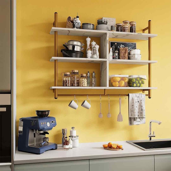 Stainless steel wall mounted kitchen shelves store