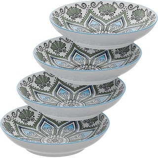 9 inch Blue & White Medallion Pasta Bowls Set of 4 - Bed Bath & Beyond ...