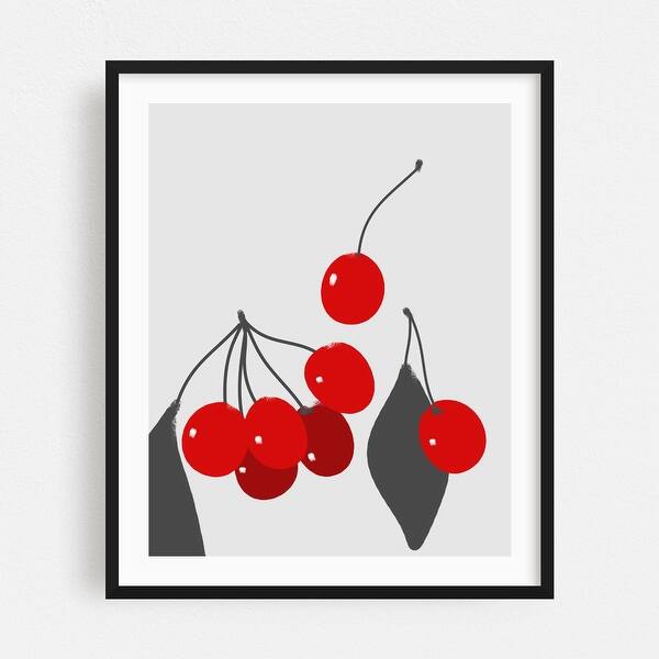 Mid century modern red cherries Illustrations Cherry Art Print/Poster ...