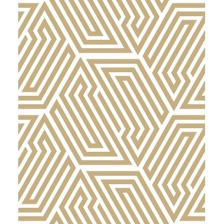 Geometric Tan Abstract Peel and Stick Wallpaper - 24'' W x 10' L - Bed ...