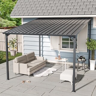 Outdoor Pergola, 10' x 10' Outdoor Hardtop Gazebo Pergola for Yard ...