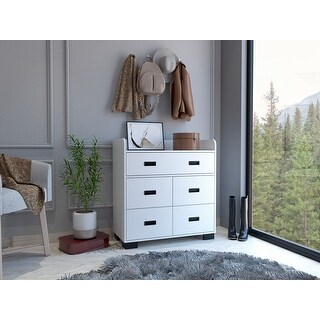 Minimalist Style 5-Drawer Rectangle Dresser, Superior Top, Storage ...