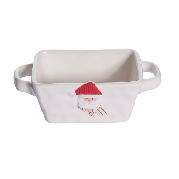 Jolly Santa Ceramic Baker Multicolor Holiday Dish for Christmas - Bed ...