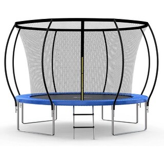 Trampoline with Enclosure Net 12FT Wind Stakes- Outdoor Trampoline ...