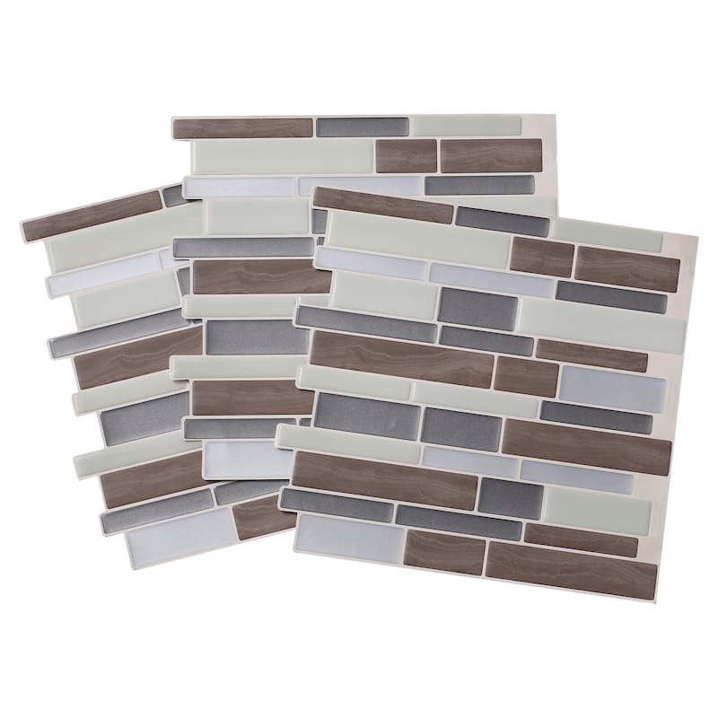 Tack Tile Peel & Stick Vinyl Backsplash (pack of 3) - Overstock - 21930782