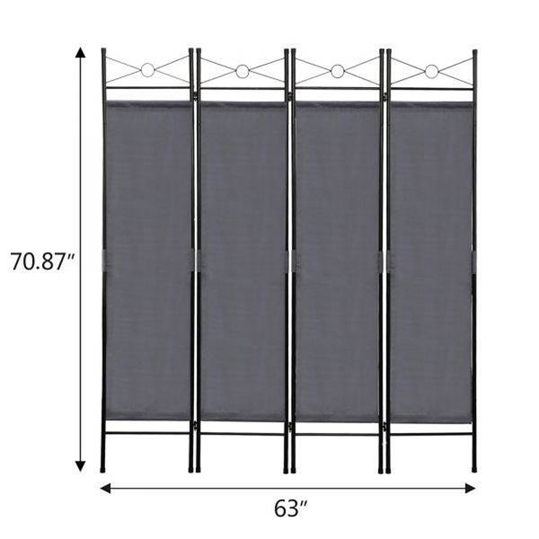 4-panel Free-standing Room Divider Folding Partition Privacy Screen ...