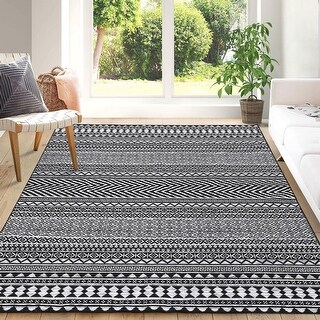 Washable Area Rug 9x12 Large Modern Geometric Rug - 9 x 12 Feet - Bed ...