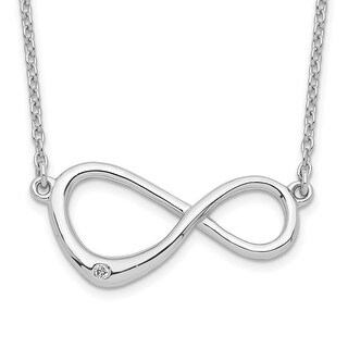 Curata 925 Sterling Silver Lobster Claw Closure Diamond Infinity Symbol ...