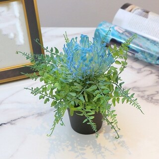 Potted Artificial Protea Flower Bonsai Stage Office Garden Wedding Home ...