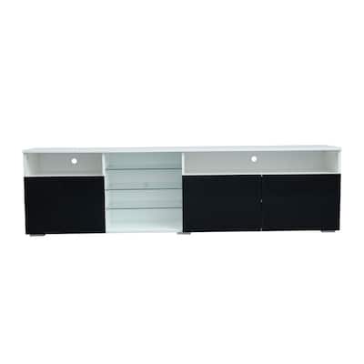 TV Stand High Gloss Doors Modern TV Stand LED By Aoolive - Overstock ...