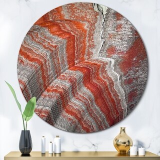 Designart 'Detail Of Wall In Potassium Salt Mine' Modern Metal Circle ...