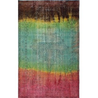 ECARPETGALLERY Hand-knotted Color Transition Brown, Red Wool Rug - 5'11 ...