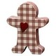 Small Gingerbread Man Shelf Decor with Buffalo Check and Heart Accent ...
