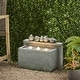 Gray Resin Rectangular Birds Outdoor Fountain with Lights - Bed Bath ...