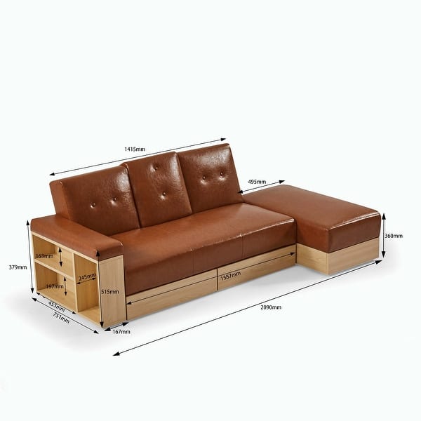 Multi-functional sofa,can sit,lie down,with storage box and drawer ...
