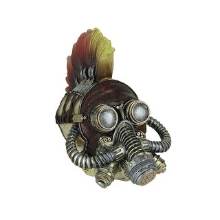 Post-Apocalypse Cyber Punk Mohawk Skull Hand Painted Statue - 6.25 X 8. ...
