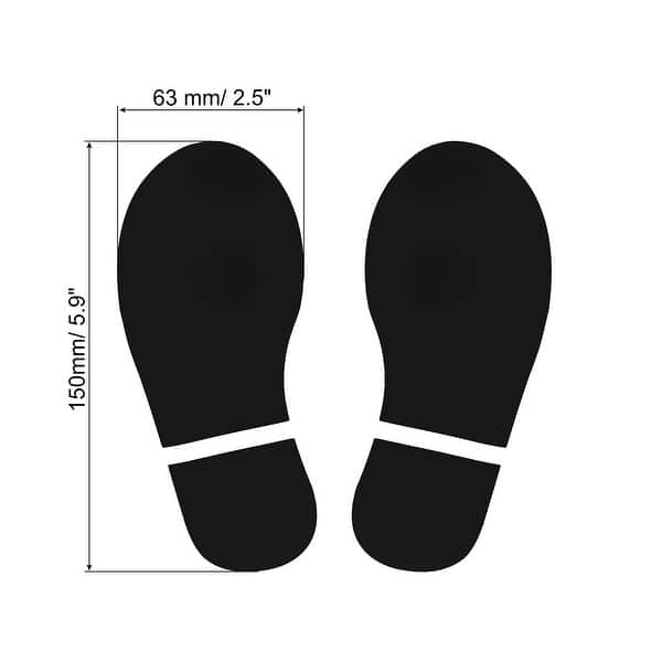 4 Pairs 7.9x3.3" Footprints Floor Stickers Floor Wall Stairs Decal Dark ...