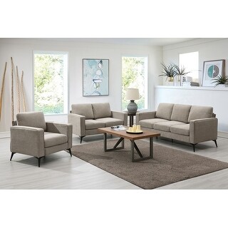 6-Seater Living Room Sofa Sets, Chenille Upholstered Couch Sets, 3-Seat ...