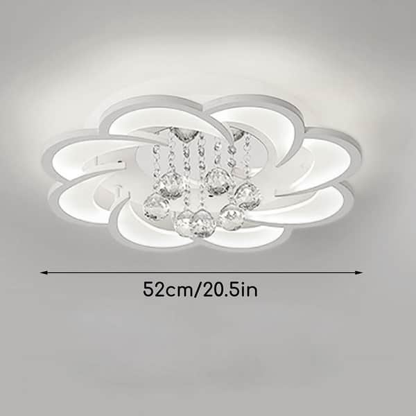 Modern Flower-Shaped LED Ceiling Lighting Crystal Flush Mount - Bed ...