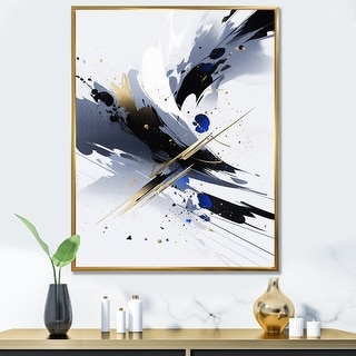 Designart "Black Blue Cubist Symphony" Cubism Framed Canvas Prints ...