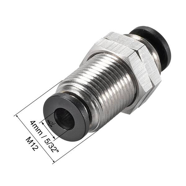 Straight Pneumatic Push to Quick Connect Fittings Bulkhead Union 4mm OD ...