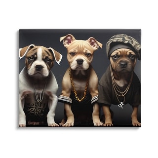 Stupell Gangster Dogs Trio Puppies Canvas Wall Art by CyberGeek Design ...