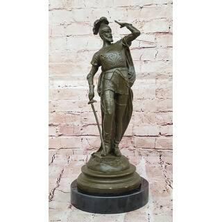 Spanish Conquistador Bronze Sculpture With Sword - Historical Military ...